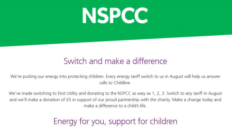 NSPCC to take over First Utility website to raise funds to power ...